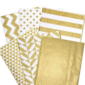 whaline 90 sheets gold tissue paper bulk, metallic gift wrapping paper for birthday party, arts crafts, diy, weddings, bridal showers