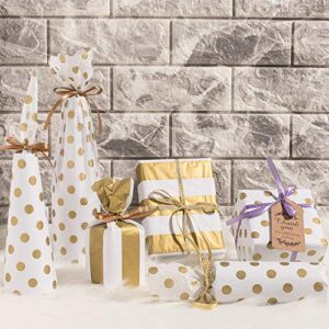 Whaline 90 Sheets Gold Tissue Paper Bulk, Metallic Gift Wrapping Paper for Birthday Party, Arts Crafts, DIY, Weddings, Bridal Showers