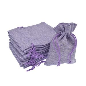 bezall 20pcs burlap bags with drawstring 2.7 x 3.5 inch, linen gift bags jewelry pouches sachets for wedding party favor, diy crafts projects, presents (light purple)