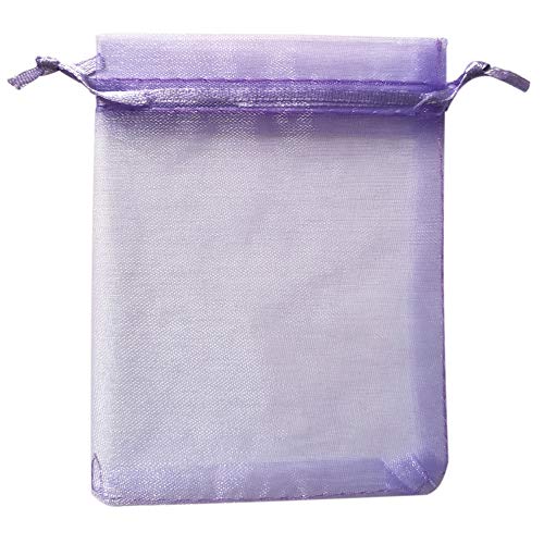 ATCG 100pcs 4x6 Inches Drawstring Organza Pouches Wedding Party Jewelry Favor Gift Candy Bags (Lavender)