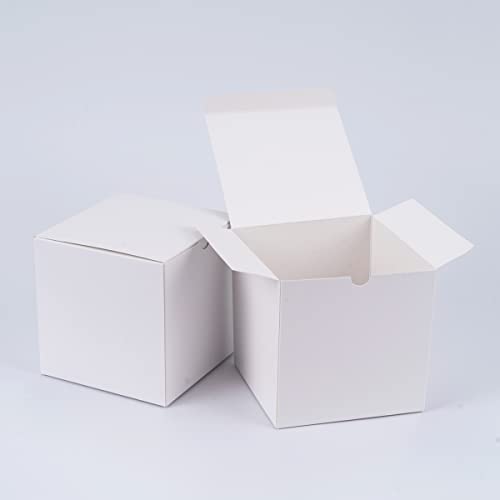 OfficeCastle 10 Pcs White Paper Gift Box with Lids, 6”x6”x6” White Foldable Gift Boxes for Bridesmaid Proposal, Party Favor, Merchant and Trade