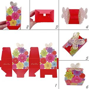 Party Favor Boxes,Flower Butterfly Candy Boxes Laser Cut Candy Boxes Colorful Gift Boxes for Wedding Bridal Shower Anniverary Birthday Party (20 PCS)