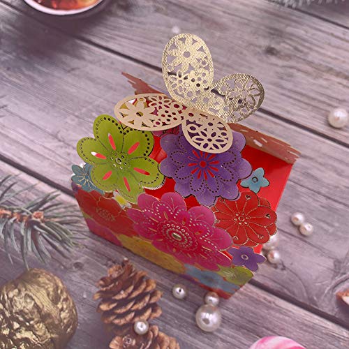 Party Favor Boxes,Flower Butterfly Candy Boxes Laser Cut Candy Boxes Colorful Gift Boxes for Wedding Bridal Shower Anniverary Birthday Party (20 PCS)