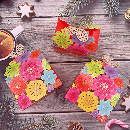 Party Favor Boxes,Flower Butterfly Candy Boxes Laser Cut Candy Boxes Colorful Gift Boxes for Wedding Bridal Shower Anniverary Birthday Party (20 PCS)