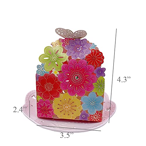 Party Favor Boxes,Flower Butterfly Candy Boxes Laser Cut Candy Boxes Colorful Gift Boxes for Wedding Bridal Shower Anniverary Birthday Party (20 PCS)