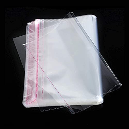 KnR Harmony Self Sealing Resealable Bags 12x18 200pcs Clear Adhesive Cello Bags Plastic Cellophane Bags for Apparel Clothing T-shirt Pants Storage Packaging 14 Sizes to Choose from