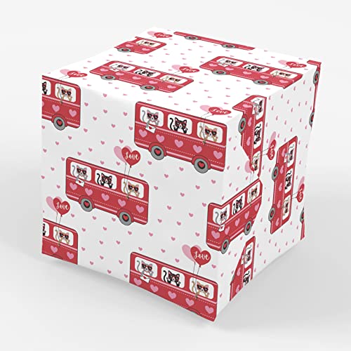 Stesha Party Valentines Day Wrapping Paper Gift Wrap - Folded Flat 30 x 20 Inch (3 Sheets)