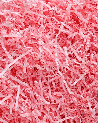 "Soft & Thin" Cut Crinkle Paper Shred Filler (2 LB) for Gift Wrapping & Basket Filling - Pink | MagicWater Supply