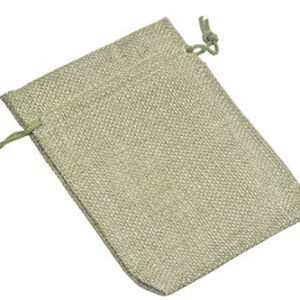 Sansam 50pcs 10.0x14.0cm/4.0''x5.6'' Army Green Lining Burlap Small Gift Bags Hemp/Hessian Bags, Jewelry Pouches, Wedding Favors, Jewelry Packing, Sacks