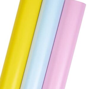 MAYPLUSS Wrapping Paper Roll - Mini Roll - 17 inch X 120 inch Per roll - 3 Different Easter Design - Pink/blue/yellow (42.3 sq.ft.ttl)