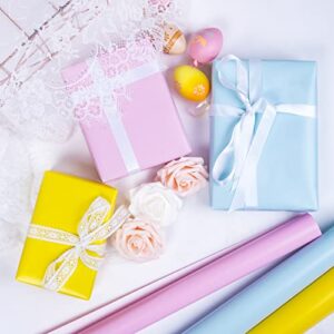 MAYPLUSS Wrapping Paper Roll - Mini Roll - 17 inch X 120 inch Per roll - 3 Different Easter Design - Pink/blue/yellow (42.3 sq.ft.ttl)