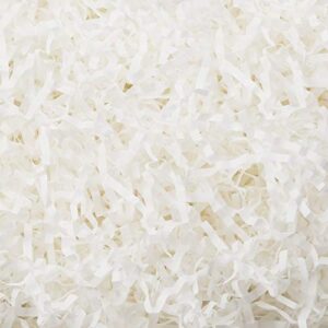 blk&wh 1 lb crinkle cut paper shred filler, white crinkle paper for gift wrapping, shredded paper for gift baskets, crinkle paper for packaging