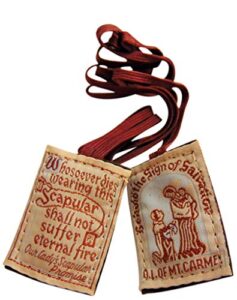 traditional brown scapular pack wool mount carmel scapulars with gift bag dozen bulk set of 12