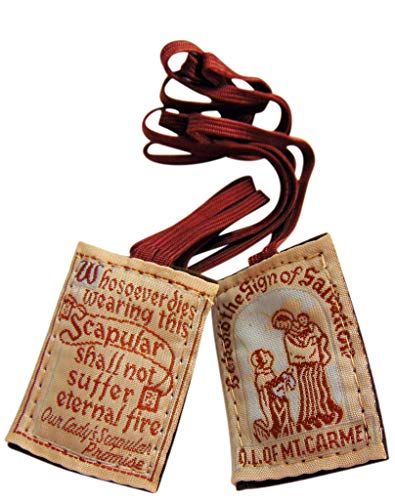 Traditional Brown Scapular Pack Wool Mount Carmel Scapulars with Gift Bag Dozen Bulk Set of 12