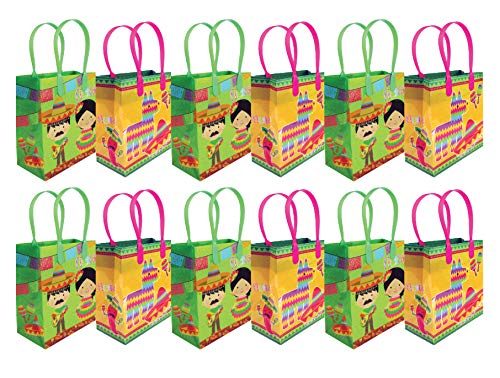 TINYMILLS Fiesta Themed Party Favor Bags Treat Bags, 12 Pack