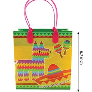 TINYMILLS Fiesta Themed Party Favor Bags Treat Bags, 12 Pack