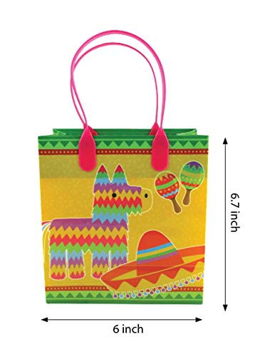 TINYMILLS Fiesta Themed Party Favor Bags Treat Bags, 12 Pack