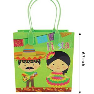 TINYMILLS Fiesta Themed Party Favor Bags Treat Bags, 12 Pack