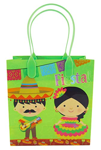 TINYMILLS Fiesta Themed Party Favor Bags Treat Bags, 12 Pack