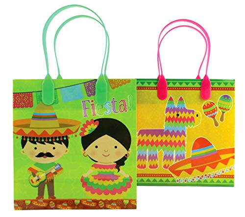 TINYMILLS Fiesta Themed Party Favor Bags Treat Bags, 12 Pack