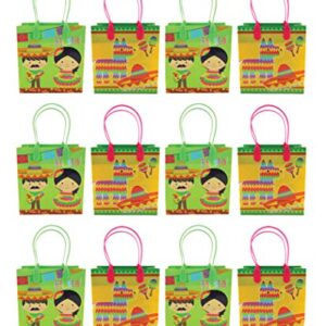 TINYMILLS Fiesta Themed Party Favor Bags Treat Bags, 12 Pack