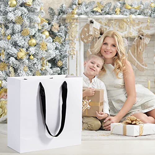 Sdootjewelry 12pcs Large White Gift Bag with Handle, 15.7''×6.7''×15.7'' Extra Large Bags for Gifts, Large White Paper Gift Bags, Shopping Bags, Retail Bags, Wedding Gift Bag, Party Favor Bag