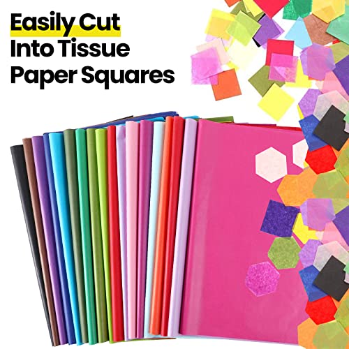 500 Pieces Colored Tissue Paper Bulk 26'' x 20'' Tissue Paper for Gift Wrapping Gift Bag Paper Tissue Craft Tissue Paper for Birthday Party Weddings Baby Showers