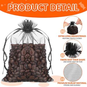 270 Pcs Black Organza Gift Bags 4 x 6 Inch Jewelry Pouches Drawstring Bags Black Goodie Bags Sheer Black Mesh Bags for Wedding Party Jewelry Candy Festival Bathroom Soaps Makeup