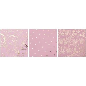 WRAPAHOLIC Wrapping Paper Roll - Pink Marble/Floral/Star Set, Perfect for Birthday, Holiday, Mother's Day, Wedding, Valentine's Day, Graduation Baby Shower - 3 Rolls - 30 inch x 120 inch