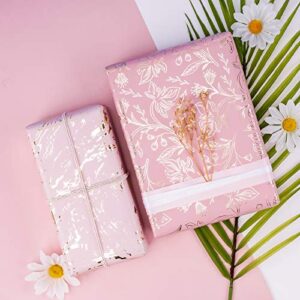 WRAPAHOLIC Wrapping Paper Roll - Pink Marble/Floral/Star Set, Perfect for Birthday, Holiday, Mother's Day, Wedding, Valentine's Day, Graduation Baby Shower - 3 Rolls - 30 inch x 120 inch