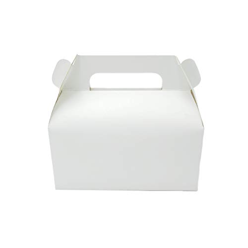 NICEWAY 30 Pack White Gable Gift Boxes Recycled Kraft Gift Box Candy Treat Boxes, Small Goodie Gift Boxes Treat Boxes for Wedding, Birthday Party, Baby Shower 4.5x3.2x3.3 inches