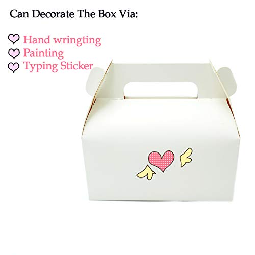 NICEWAY 30 Pack White Gable Gift Boxes Recycled Kraft Gift Box Candy Treat Boxes, Small Goodie Gift Boxes Treat Boxes for Wedding, Birthday Party, Baby Shower 4.5x3.2x3.3 inches