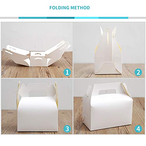 NICEWAY 30 Pack White Gable Gift Boxes Recycled Kraft Gift Box Candy Treat Boxes, Small Goodie Gift Boxes Treat Boxes for Wedding, Birthday Party, Baby Shower 4.5x3.2x3.3 inches