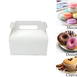 NICEWAY 30 Pack White Gable Gift Boxes Recycled Kraft Gift Box Candy Treat Boxes, Small Goodie Gift Boxes Treat Boxes for Wedding, Birthday Party, Baby Shower 4.5x3.2x3.3 inches