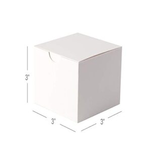 GEFTOL Small White Gift Box 100 Pack 3 x 3 x 3 inches Fold Box Paper Gift Box Bridesmaids Proposal Box for Bridal Birthday Party Christmas