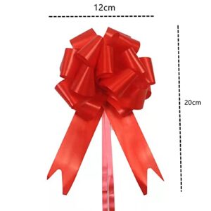 30 Pcs 4.7inches Red Satin Ribbon Pulled Bows Ribbon Bow Gift Wrapping Pull Bows with Ribbon Wedding Gift Baskets Bow,for Gift Wrapping Christmas,Wedding,Valentine's Day,Present Decoration (Red)