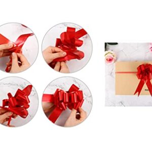 30 Pcs 4.7inches Red Satin Ribbon Pulled Bows Ribbon Bow Gift Wrapping Pull Bows with Ribbon Wedding Gift Baskets Bow,for Gift Wrapping Christmas,Wedding,Valentine's Day,Present Decoration (Red)