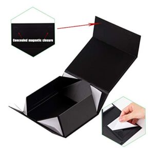 WRAPAHOLIC 2Pcs Black Gift Box 8.3x6.5x3.1 Inches, Collapsible Gift Box with Magnetic Closure for Party, Wedding, Gift Wrap, Bridesmaid Proposal, Storage