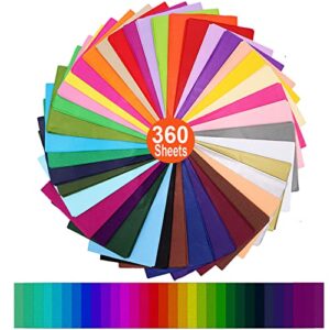 360 sheets a4 tissue paper bulk, 36 assorted colored craft tissue paper 12″ x 8″ rainbow tissue paper for party festival decorative art tissue paper