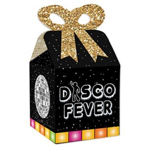 big dot of happiness 70’s disco – square favor gift boxes – 1970s disco fever party bow boxes – set of 12