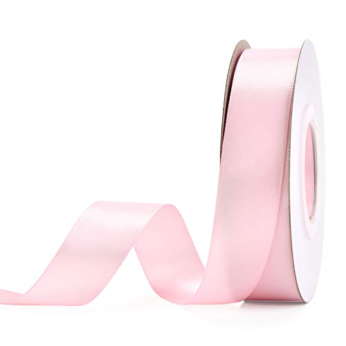 YAMA Double Face Satin Ribbon - 7/8" 25 Yards for Gift Wrapping Ribbons Roll, Pink