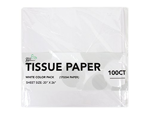 Gift Expressions 100 CT White 17GSM (Thicker, Durable & Crispy) Premium Quality TISSUE PAPER (White)