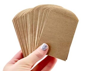 50 mini kraft paper bags – 4″ x 2.5″ diy craft supplies cutlery bag party favor