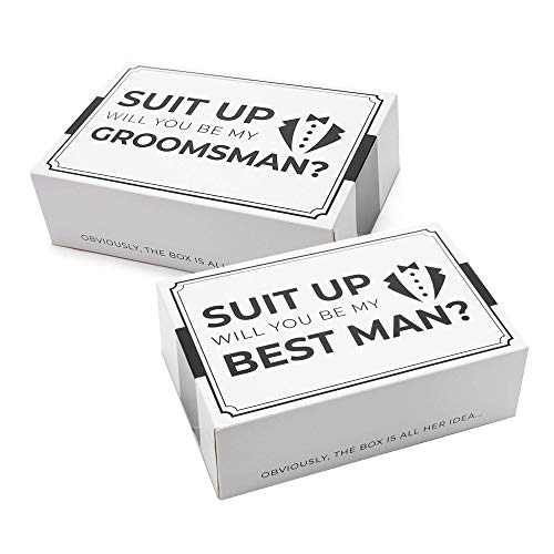 Pop Fizz Designs Groomsmen Box {10 pack} Groomsman Gift I Groomsmen Proposal Box | Groomsmen Gift Box Set | Will You Be My Groomsman? | Will You be My Best Man? | Tuxedo Style