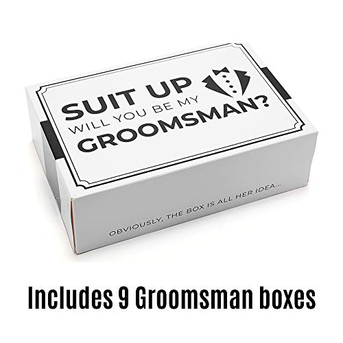 Pop Fizz Designs Groomsmen Box {10 pack} Groomsman Gift I Groomsmen Proposal Box | Groomsmen Gift Box Set | Will You Be My Groomsman? | Will You be My Best Man? | Tuxedo Style