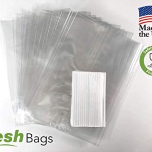 100 Clear Treat & Favor Bags | Ties Included | Great For Cake Pops, Candy, Gifts, Wedding or Party Favors | Food Safe Plastic | Stronger Than Cellophane | 1.5 Mils Thickness | 5.75" x 7.75"