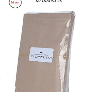 RJ Displays-Brown Kraft Flat Merchandise & Packaging Bags- Pack of 50 Bags Size-10" x 13" Inches