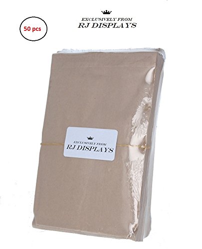 RJ Displays-Brown Kraft Flat Merchandise & Packaging Bags- Pack of 50 Bags Size-10" x 13" Inches