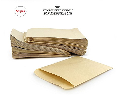 RJ Displays-Brown Kraft Flat Merchandise & Packaging Bags- Pack of 50 Bags Size-10" x 13" Inches