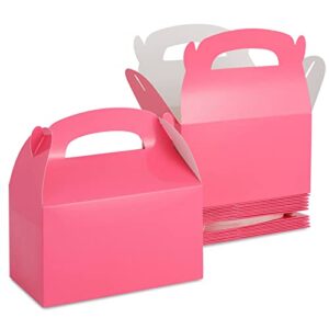 blue panda 24 pack pink party gable treat boxes for favors, goodie gift box with handles for birthdays (6.2 x 3.5 x 3.6 in)